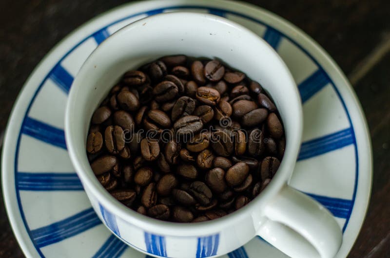 Coffee Cup with Good Quality Coffee Beans Inside 10 Stock Photo - Image ...