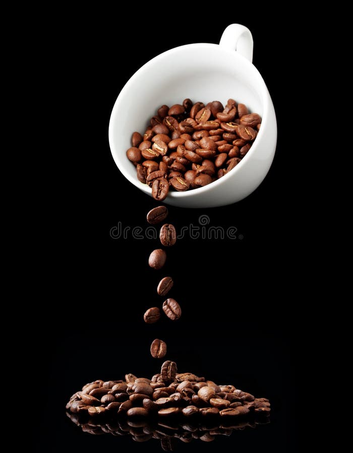 Dropping coffee beans stock photo. Image of caffeine - 16415450