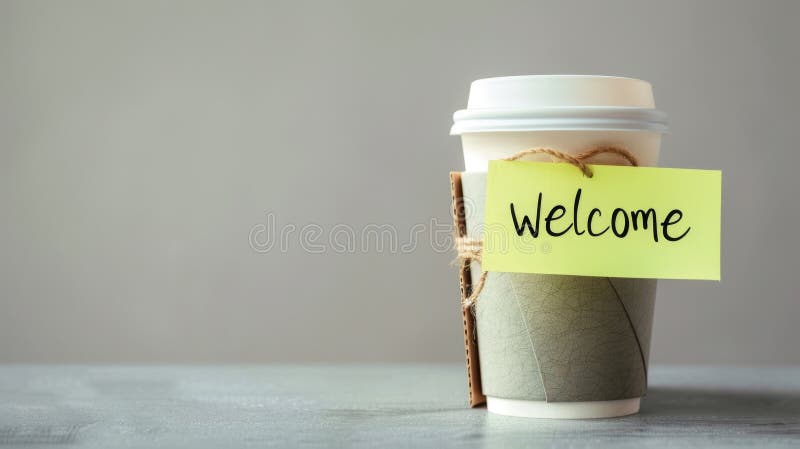 The Coffee Cup Greeting. AI Generated Stock Photo - Image of friendly ...