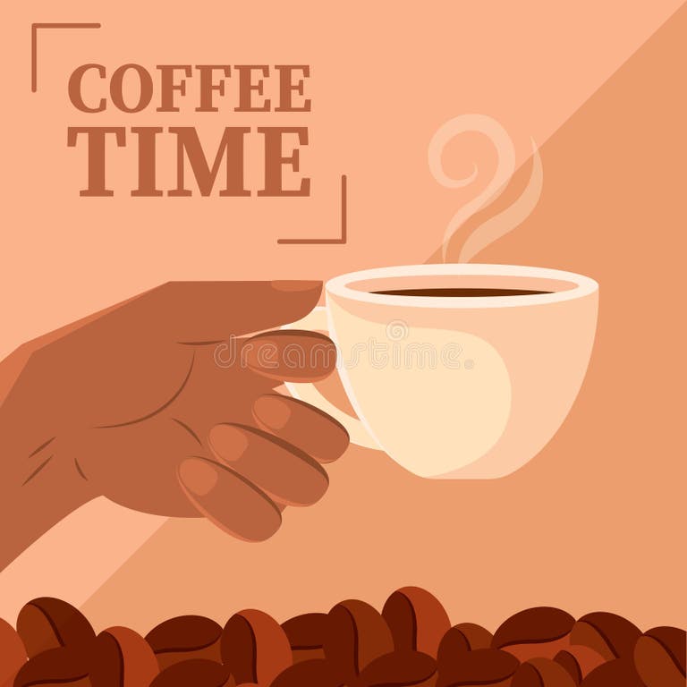 Coffee Cup with Hand Grip. Vector Stock Vector - Illustration of warm ...