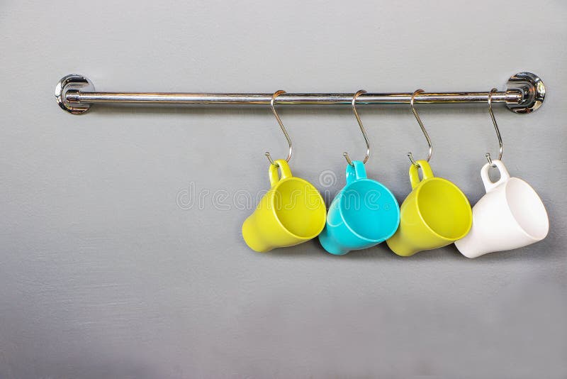 Coffee cup hanging stock image. Image of restaurant - 101431707