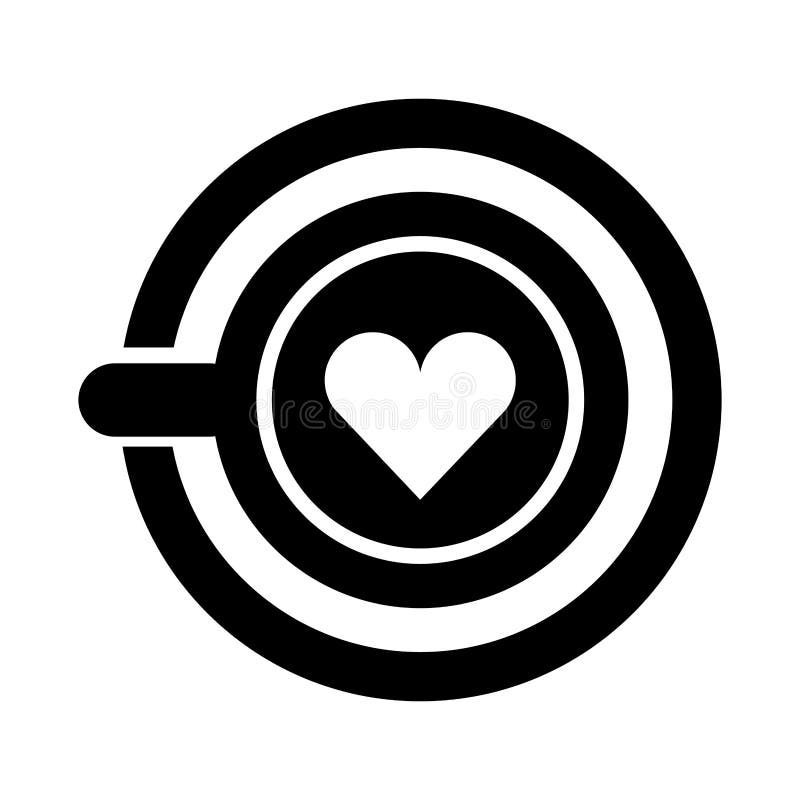 Coffee cup with heart stock vector. Illustration of ceramic - 94277390