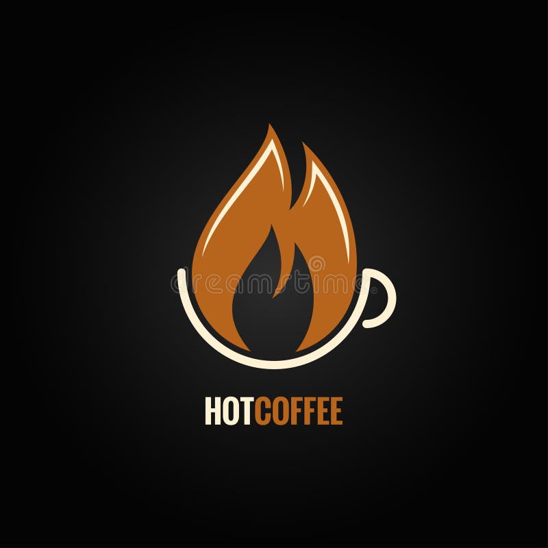 Hot Coffee Cup on Fire Cartoon Logo Illustration Stock Vector ...