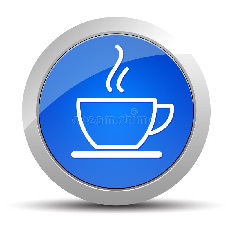 Coffee Cup Icon Blue Round Button Illustration Stock Illustration ...