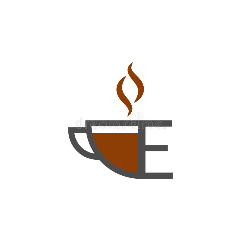 Coffee Cup Icon Design Letter E Logo Concept Stock Vector ...