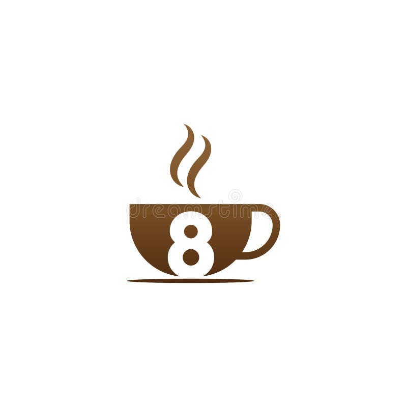 Coffee Cup Icon Design Number 8 Logo Stock Vector - Illustration of ...