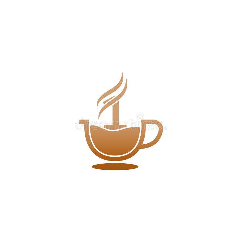 Coffee Cup Icon Design Number 1 Logo Stock Vector - Illustration of ...