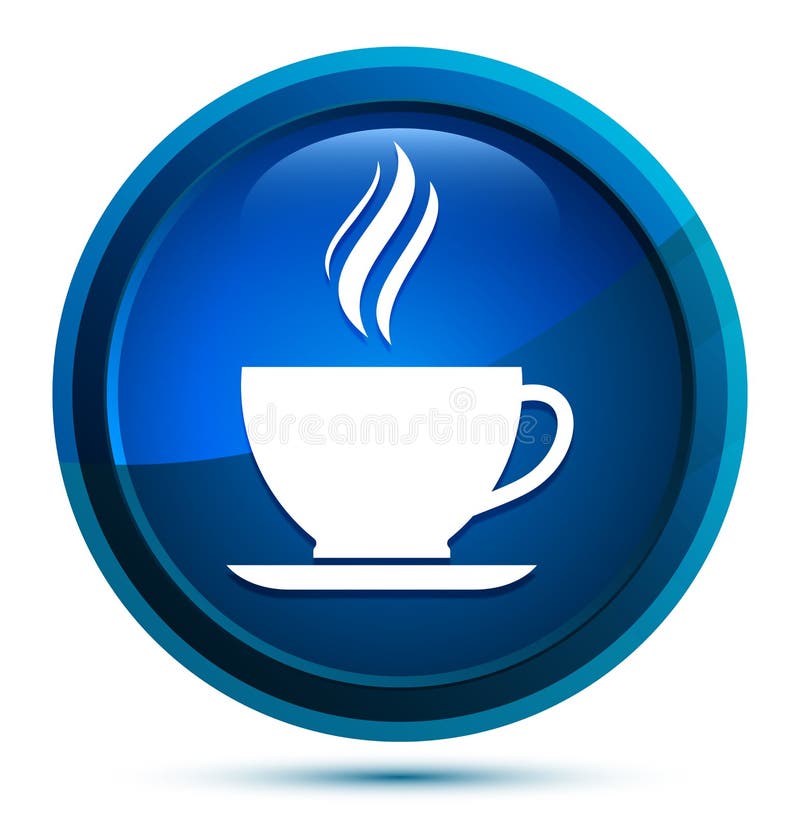 Coffee Cup Icon Elegant Blue Round Button Illustration Stock Vector ...