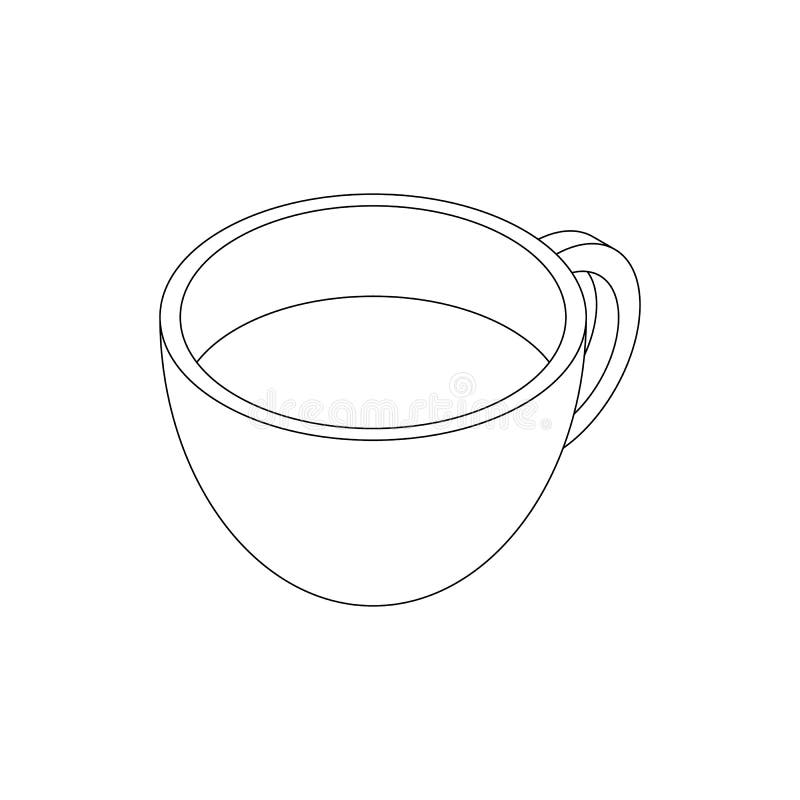 Coffee Cup Icon, Isometric 3d Style Stock Illustration - Illustration ...