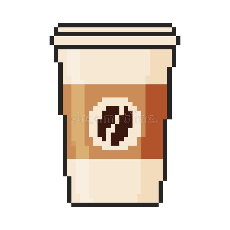 Coffee Cup Icon. Pixel Art Object in 8 Bit Style. Retro 80s,90s Video ...