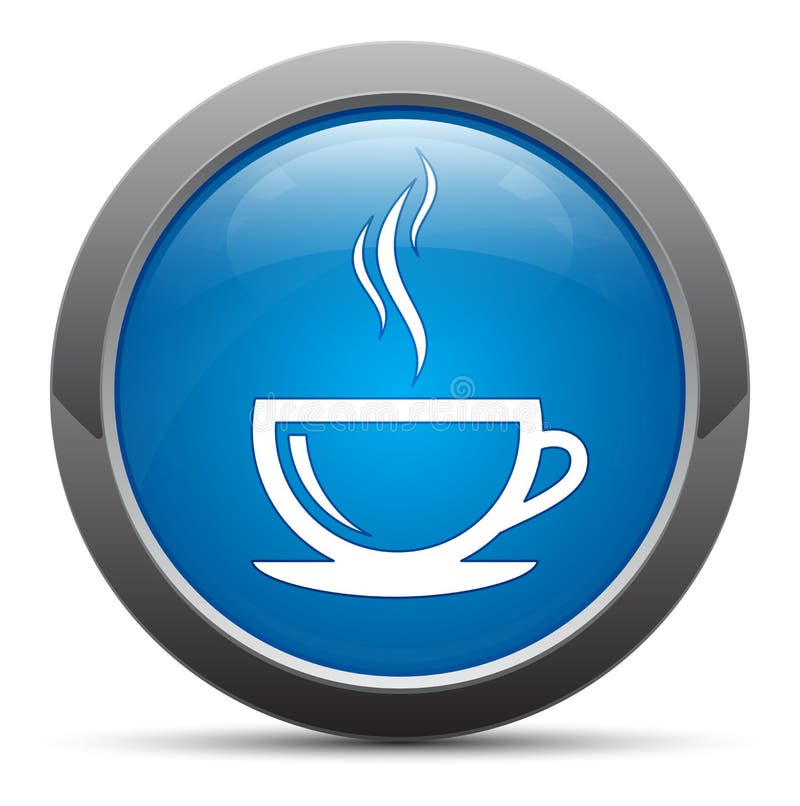 Coffee Cup Icon Premium Blue Round Button Vector Illustration Stock ...