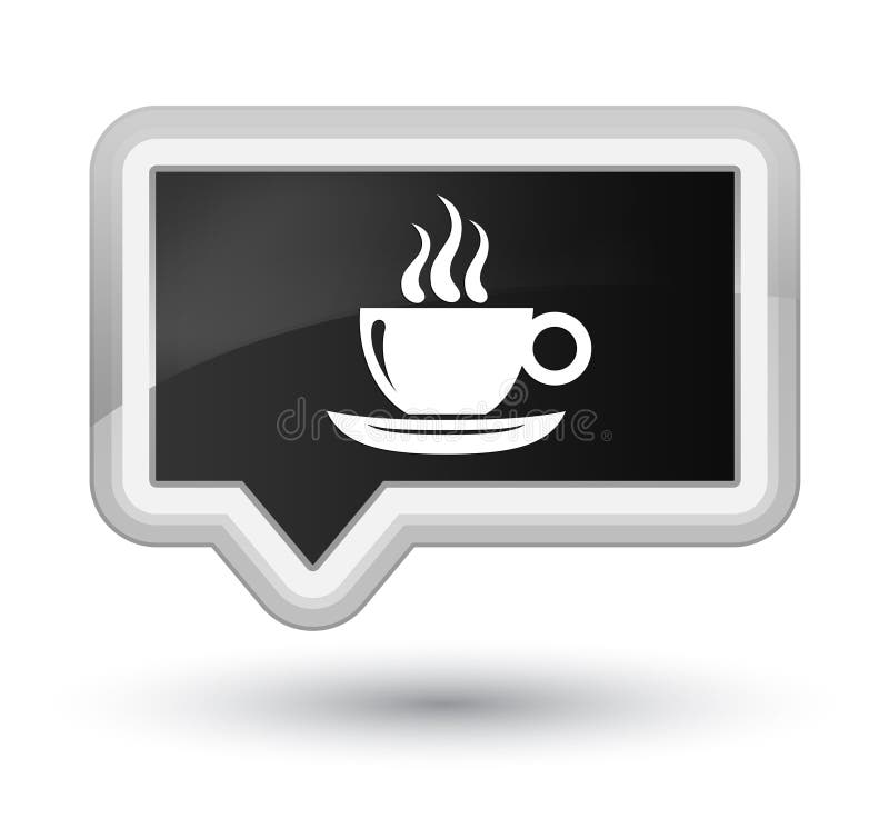 Coffee Cup Icon Prime Black Banner Button Stock Illustration ...