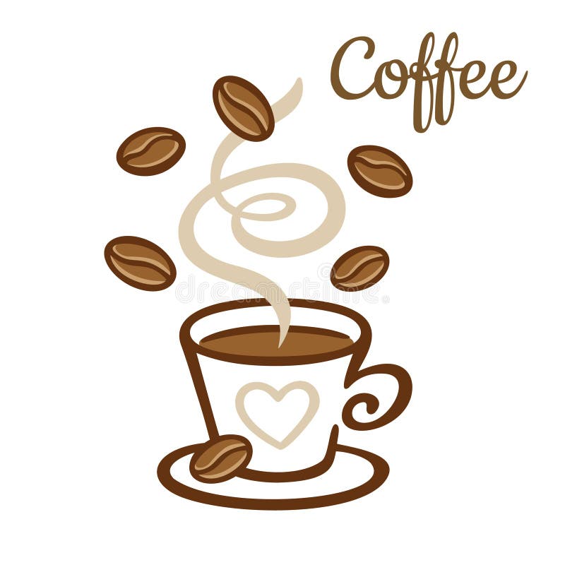 Coffee Cup Icon with Smoke. Vector Illustration Stock Vector ...