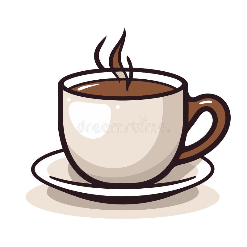 Coffee Cup Image. Cute Image of Coffee Cup with Aromatic Steam Stock ...