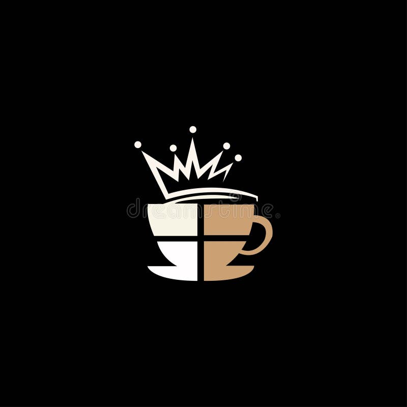Coffee Cup King Vector Logo Template Stock Vector - Illustration of ...