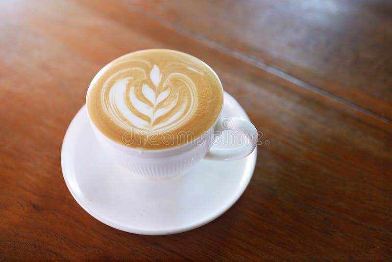 Coffee Cup on Kitchen Table. Top View with Copyspace Stock Photo ...