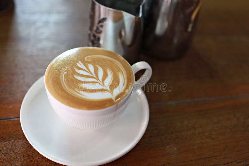 Coffee Cup on Kitchen Table. Top View with Copyspace Stock Photo ...