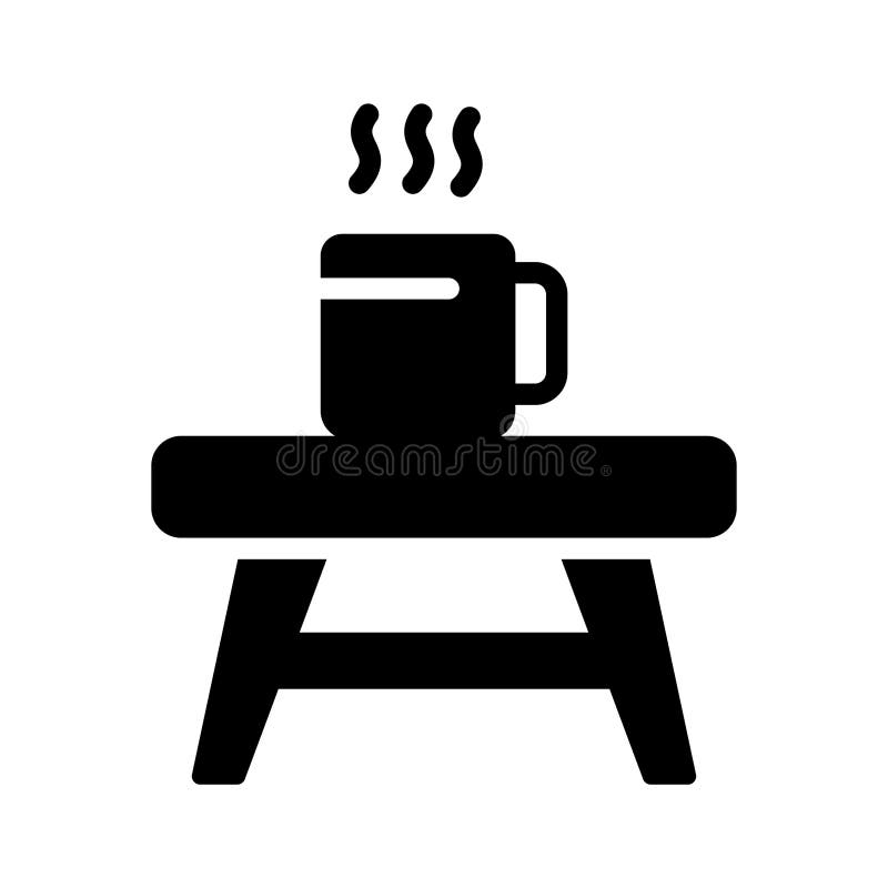 A Coffee Cup Laying on the Table, Icon of Coffee Table Stock Vector ...