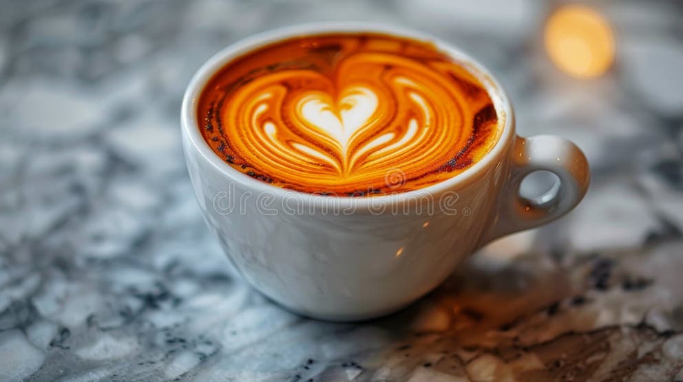 Coffee Cup with Leaf Drawing Stock Image - Image of delicious, frothy ...