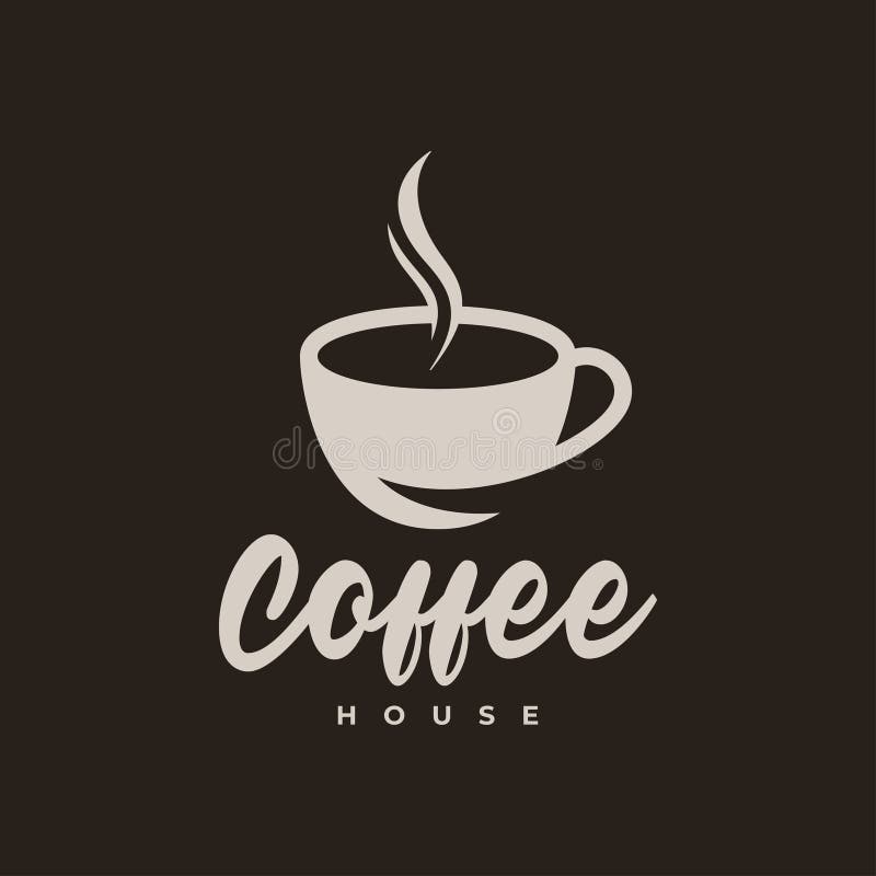 Coffee Cup Logo on Dark Back, Coffee House Stock Illustration ...
