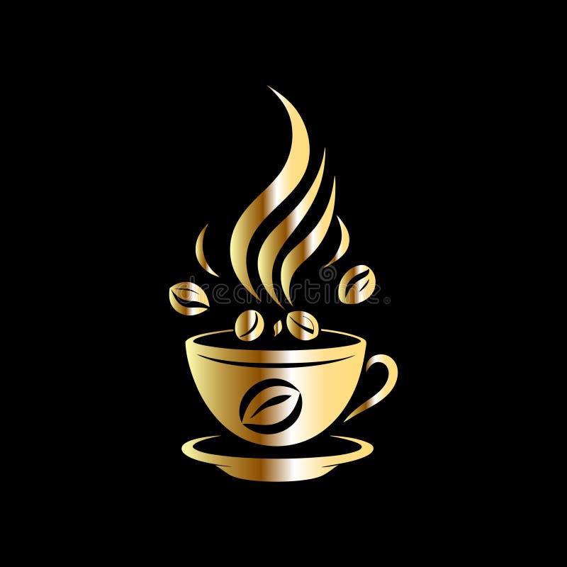 Coffee Cup Logo Design. Luxury Coffee Cup Icon Logo Template. Stock ...