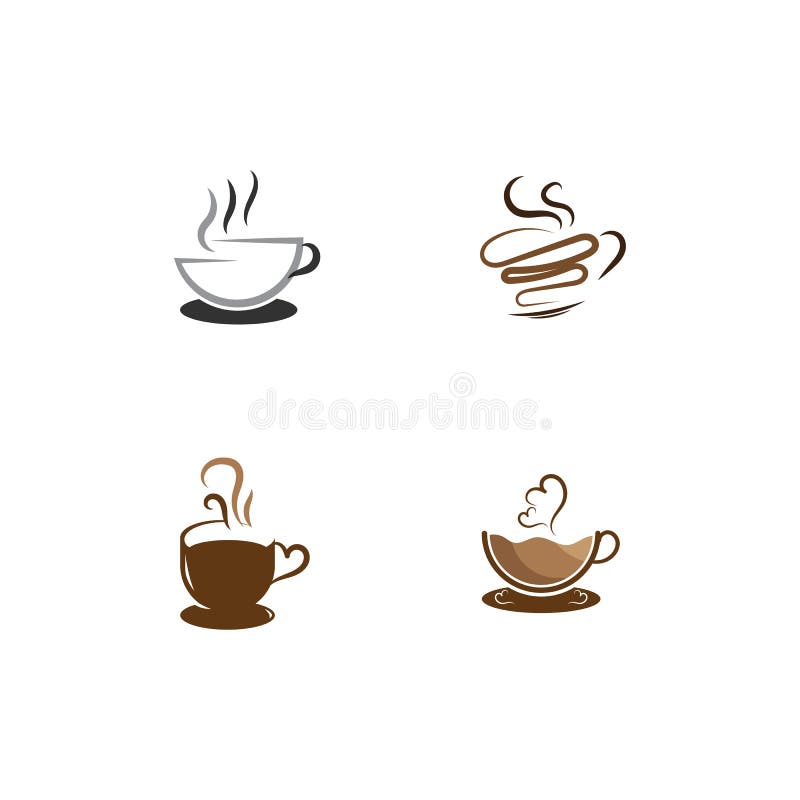Coffee Cup Logo with Vector Style Template Stock Vector - Illustration ...