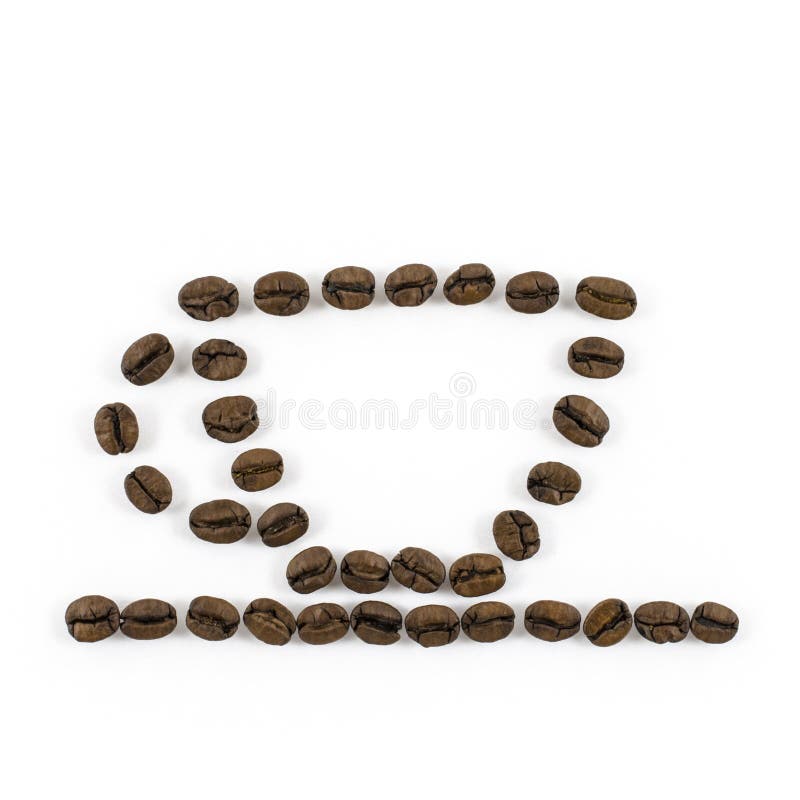 Coffee Cup Made of Coffee Beans on White Background Stock Image - Image ...