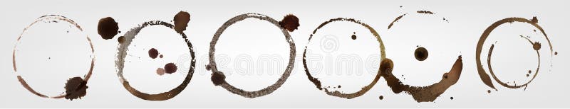 Coffee Cup Mark and Stains Set Isolated on White Stock Vector ...