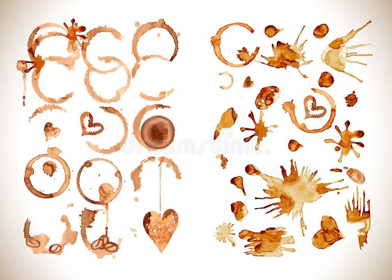 Coffee Cup Marks. Vector Coffee Set. Stock Vector - Illustration of ...