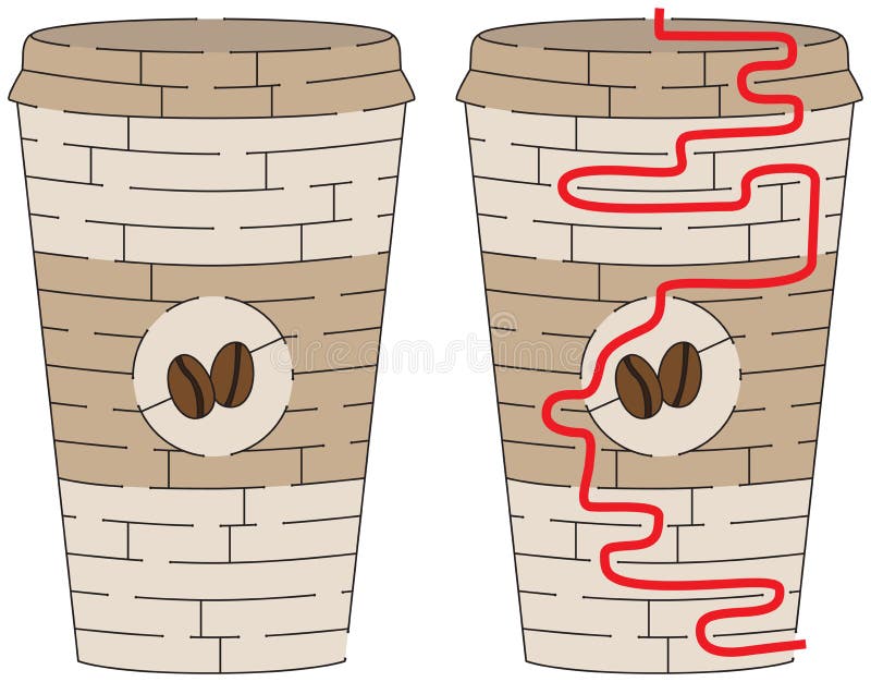 Coffee cup maze stock vector. Illustration of brain - 162415164