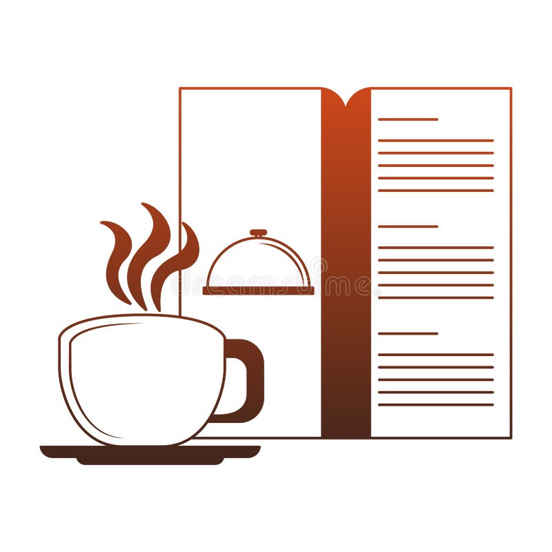 Coffee Cup and Menu Red Lines Stock Vector - Illustration of drink ...