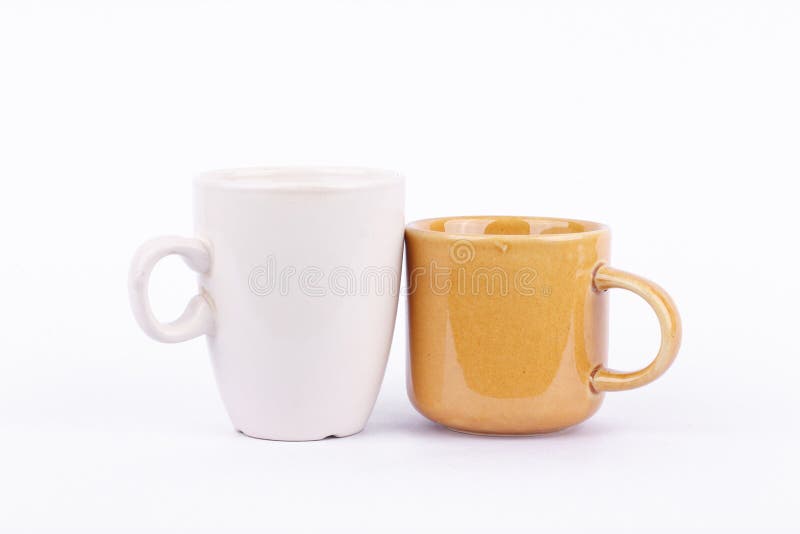 Coffee Cup and Milk Cup on Break Time Stock Photo - Image of brown ...