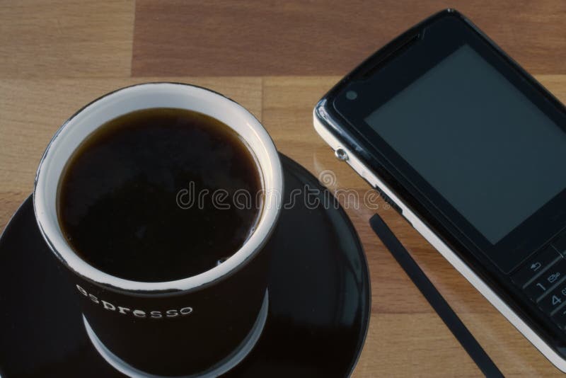 Coffee Cup and Mobile Phone Stock Image - Image of breakfast, cell ...