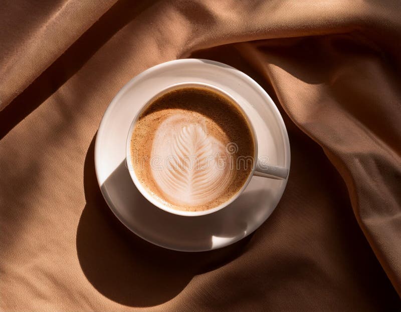 Coffee Cup on Mocha Mousse Backdrop Stock Image - Image of stylish ...
