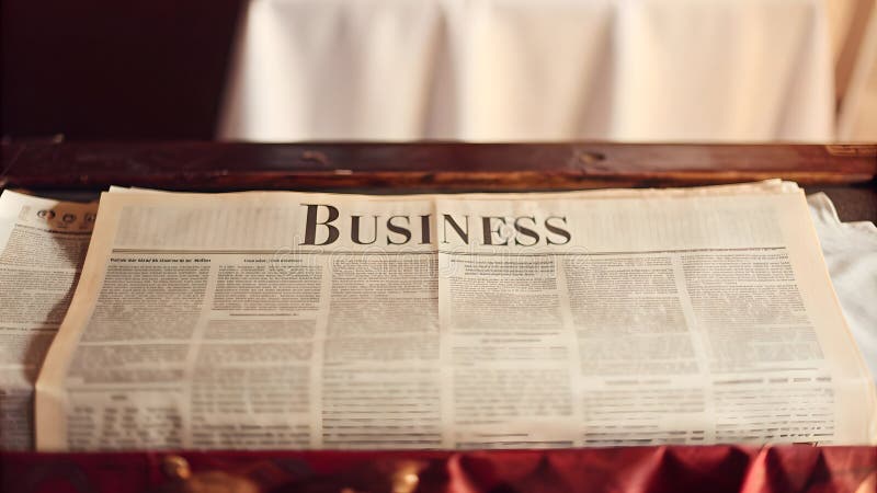 Coffee Cup and Newspaper on Table in Coffee Shop, Business Concept ...