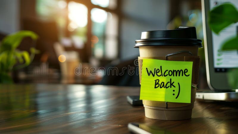 The Coffee Cup with Note.AI Generated Image Stock Photo - Image of ...