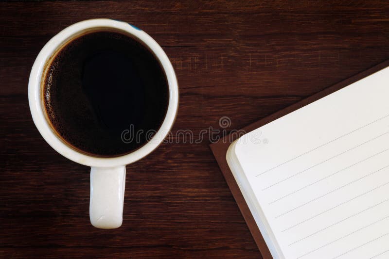 Coffee cup and note paper stock photo. Image of open - 89407820