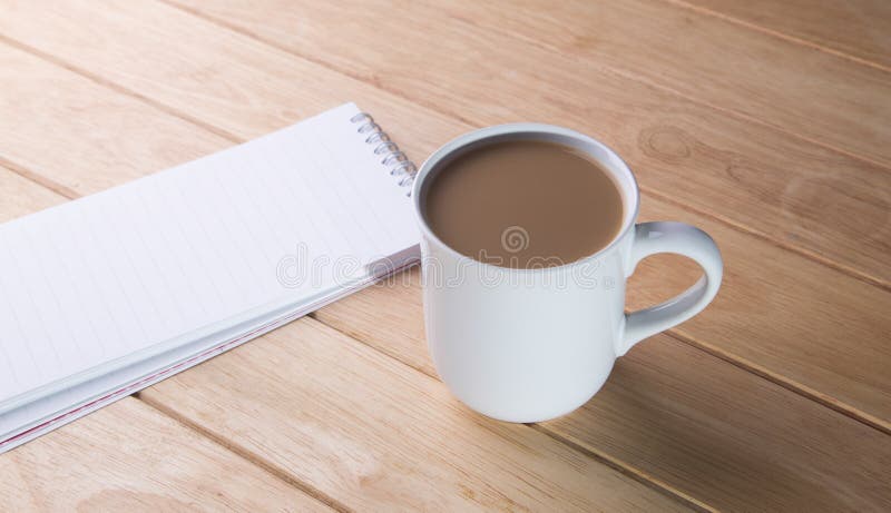Coffee cup with notebooks. stock image. Image of paper - 39767715