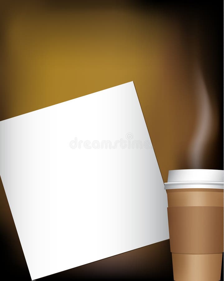 Coffee cup with notepad stock vector. Illustration of order - 18513254