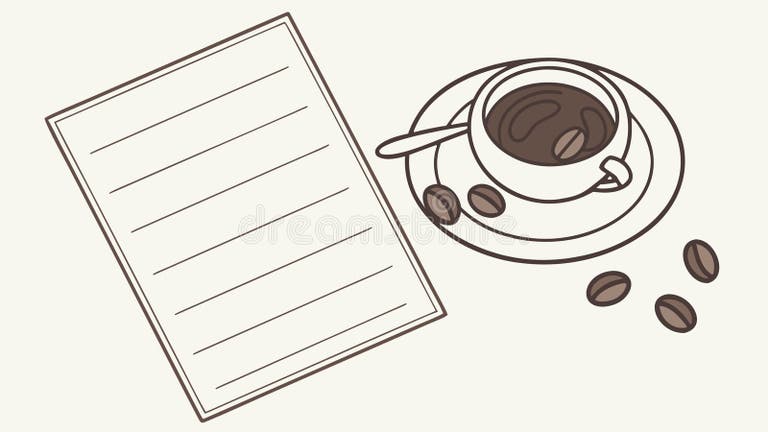 Coffee Cup with Notes Sketch for Work and Creative Thinking, Vector ...