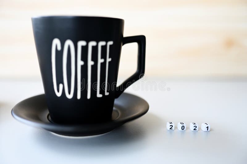 Coffee Cup and Number 2021, Concept Starting in 2021 Stock Photo ...