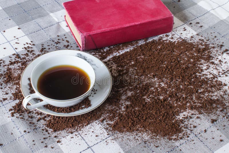Coffee Cup Over Spilled Coffee Beans Stock Photo - Image of espresso ...