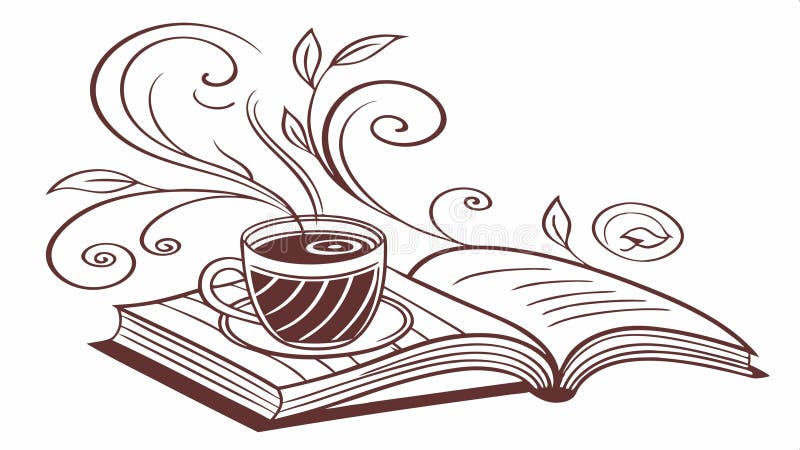 Coffee Cup and Open Book, Knowledge and Coffee Combination, Vector ...