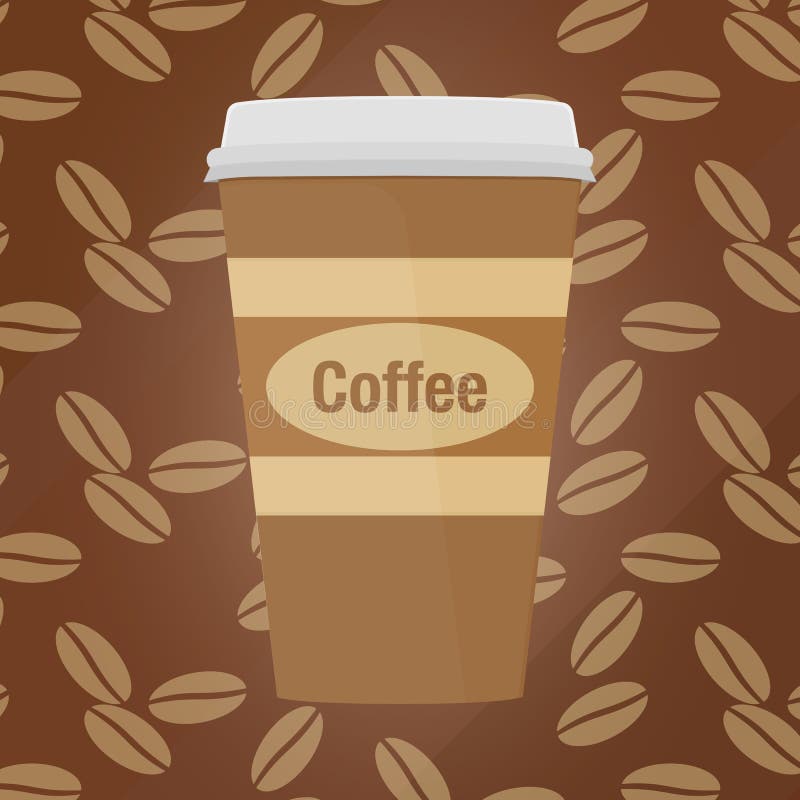 Coffee Cup Paper. Pattern Vector Stock Vector - Illustration of flat ...