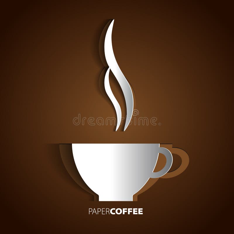 Coffee Cup Papercut Card Symbol Stock Illustration - Illustration of ...
