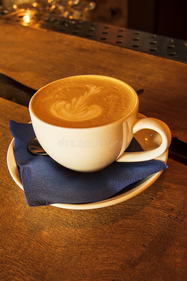 Coffee Cup with a Pattern on the Countertop Stock Photo - Image of ...