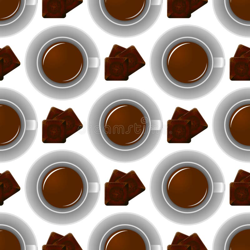 Coffee Cup Pattern. Cute Background with Cup. Coffee Collection. Stock ...
