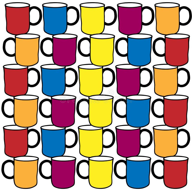 Coffee cup pattern design stock vector. Illustration of silhouette ...