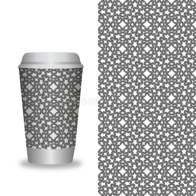 Coffee Cup with Patterns Template. Vector Illustration. Stock Vector ...
