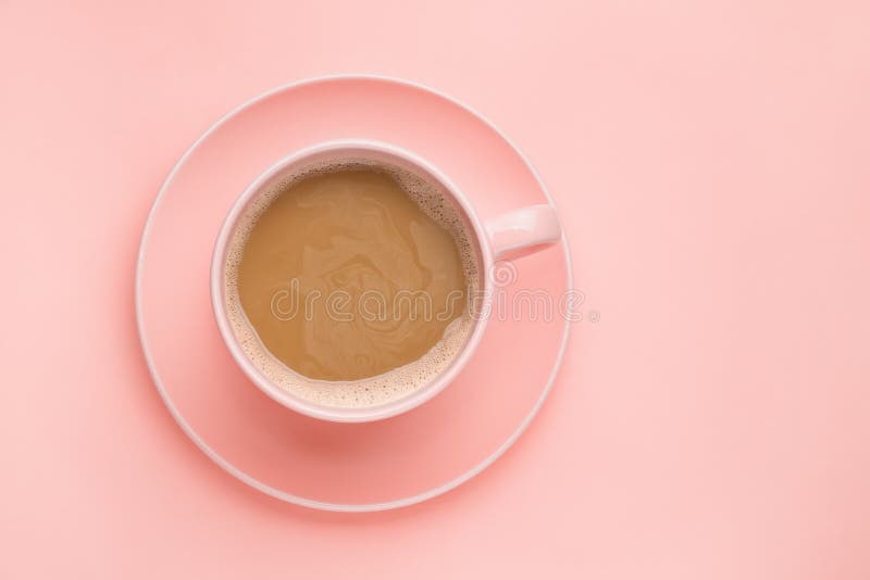 Coffee Cup on Pink Background. Minimal Concept Stock Image - Image of ...